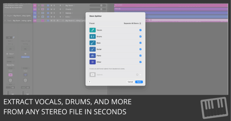 Remix Songs Faster with Logic Pro’s Stem Splitter - Logic Studio Training